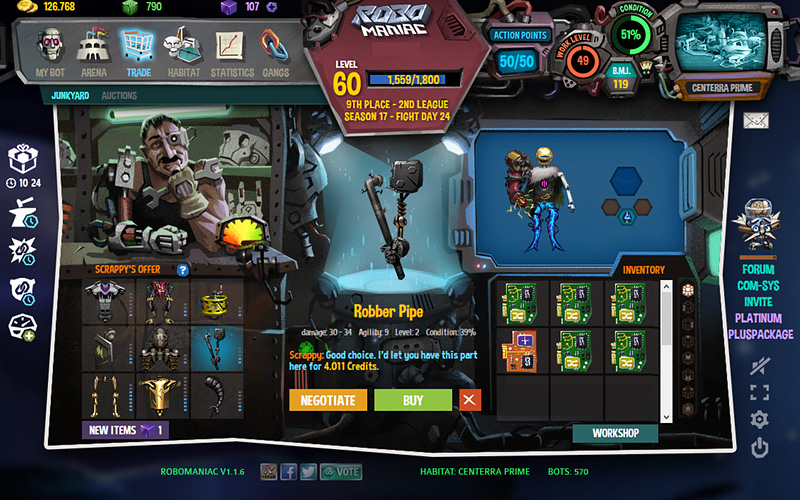 RoboManiac - The free online Robot game robo.nitrodome.com